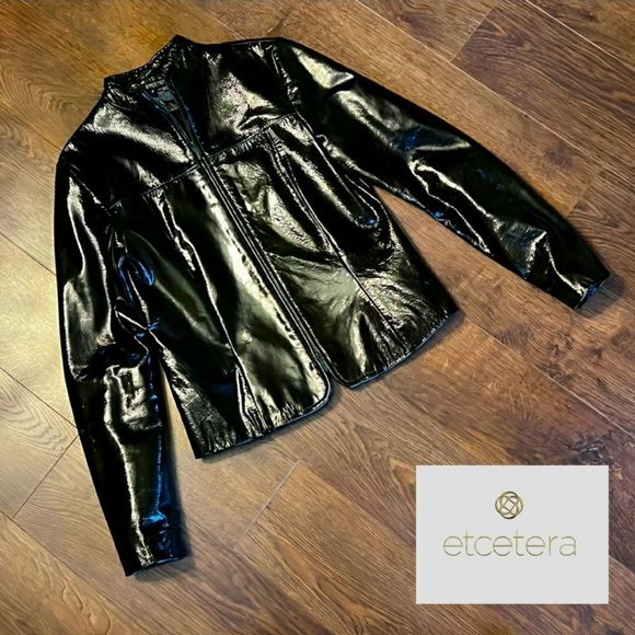 Etcetera | Jackets & Coats | Etc Etcetera Patent Leather Jacket Leather ...